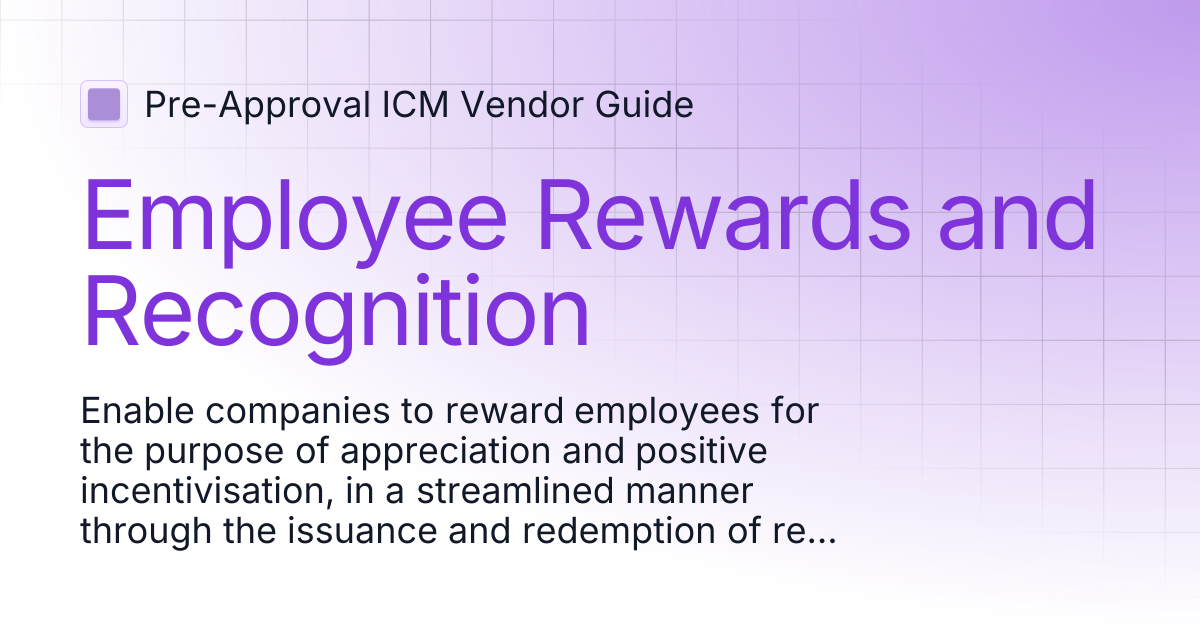 Employee Rewards and Recognition | Pre-Approval Onboarding Guide