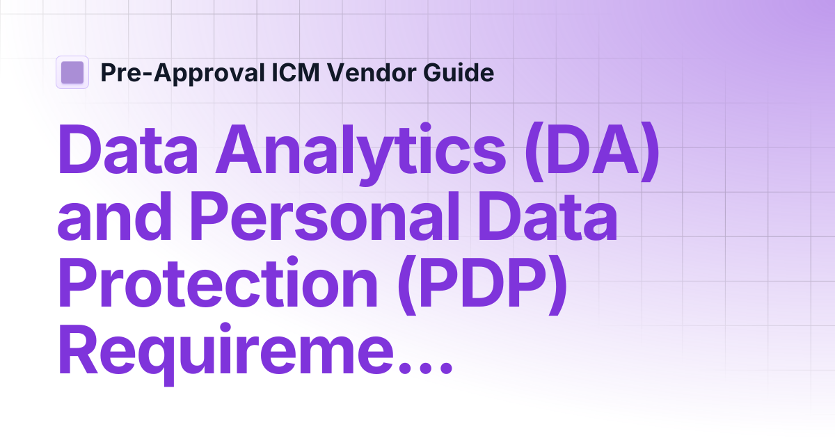 Data Analytics (DA) and Personal Data Protection (PDP) Requirements ...